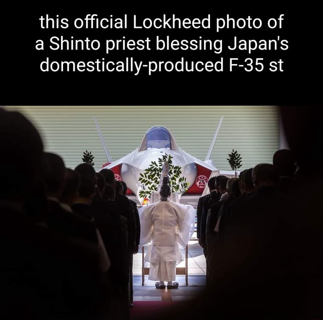 This official Lockheed photo of a Shinto priest blessing Japan's ...