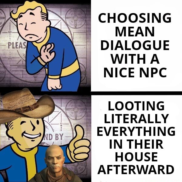 MEAN DIALOGUE WITH A NICE NPC CHOOSING LOOTING LITERALLY EVERYTHING IN ...