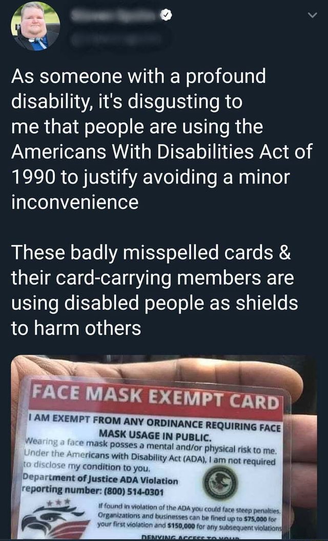 As someone with a profound disability, it's disgusting to me that ...