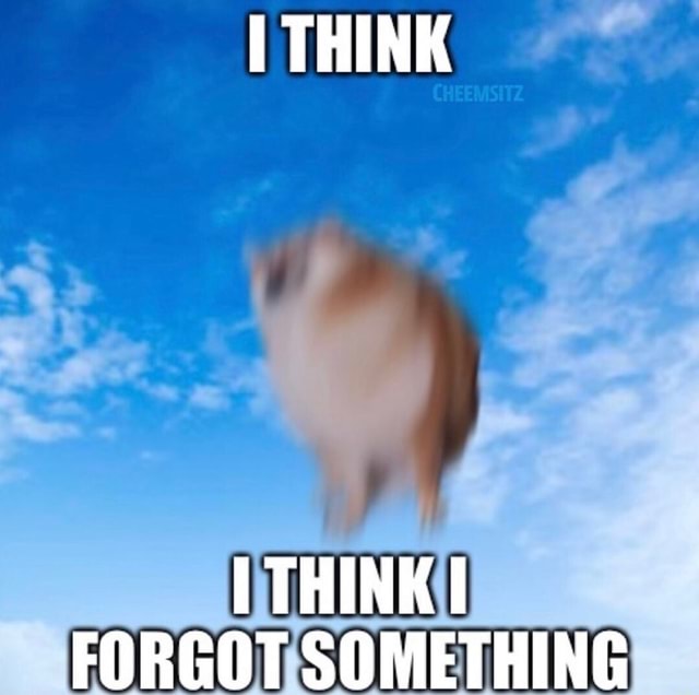 THINK THINK I FORGOT SOMETHING - iFunny