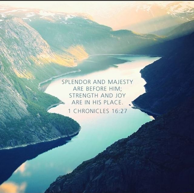 SPLENDOR AND MAJESTY ARE BEFORE STRENGTH AND JOY ARE IN HIS PLACE. 1 ...