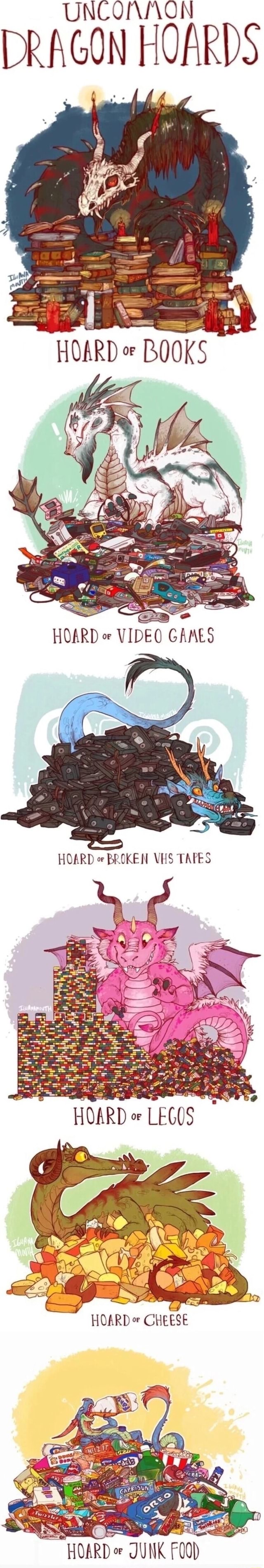 DRAGON HOARDS HOARD BOOKS HOARD JUNK FOOD - iFunny