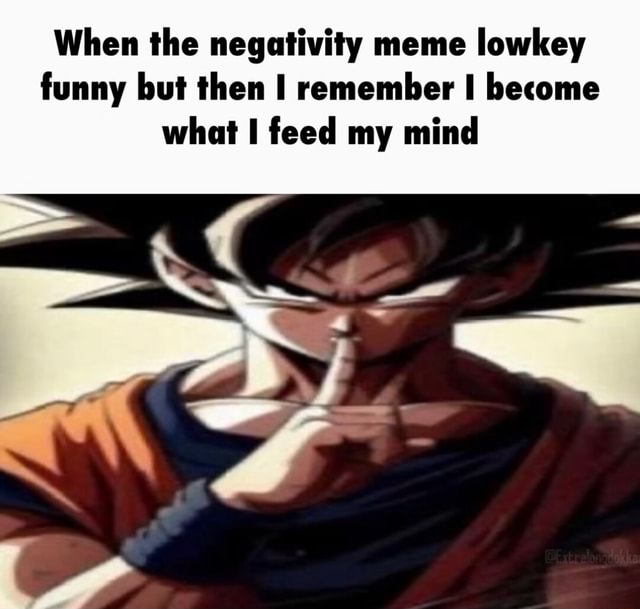When the negativity meme lowkey funny but then I remember I become what ...