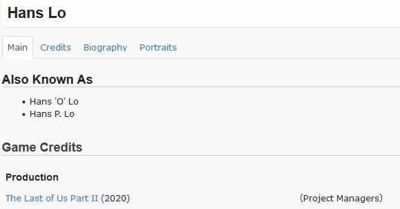 Hans Lo Main Credits Biography Portraits Also Known As Hans 'O' Lo Hans ...