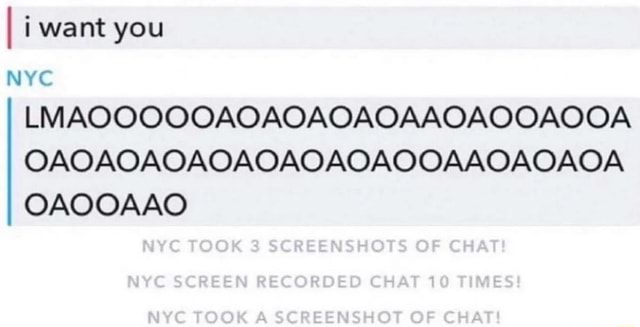 Want you NYC NYC TOOK 3 SCREENSHOTS OF CHAT! NYC SCREEN RECORDED CHAT ...