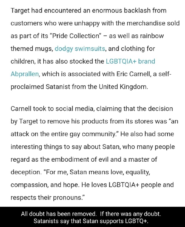 Target had encountered an enormous backlash from customers who were ...