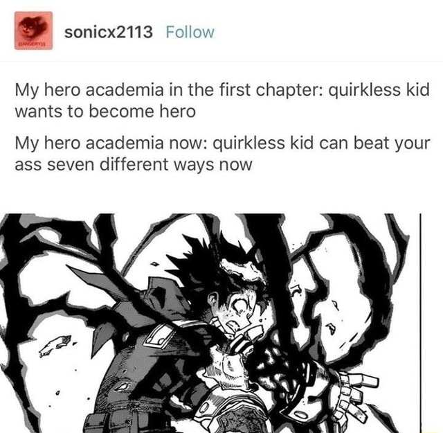 ;! My hero academia in the first chapter: quirkless kid wants to become ...