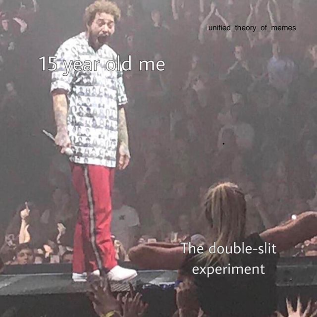 / unliied_theory_of_memes all me The double-slit experiment of - iFunny