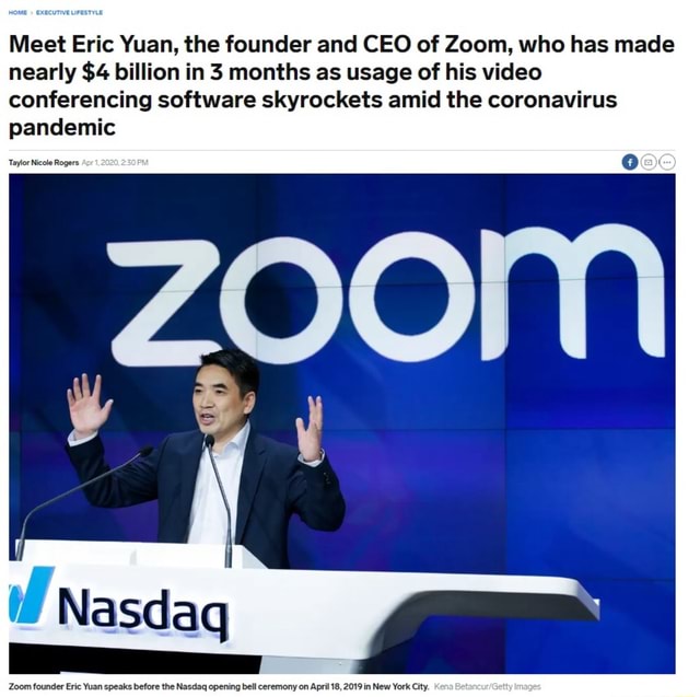 Meet Eric Yuan, the founder and CEO of Zoom, who has made nearly $4 ...