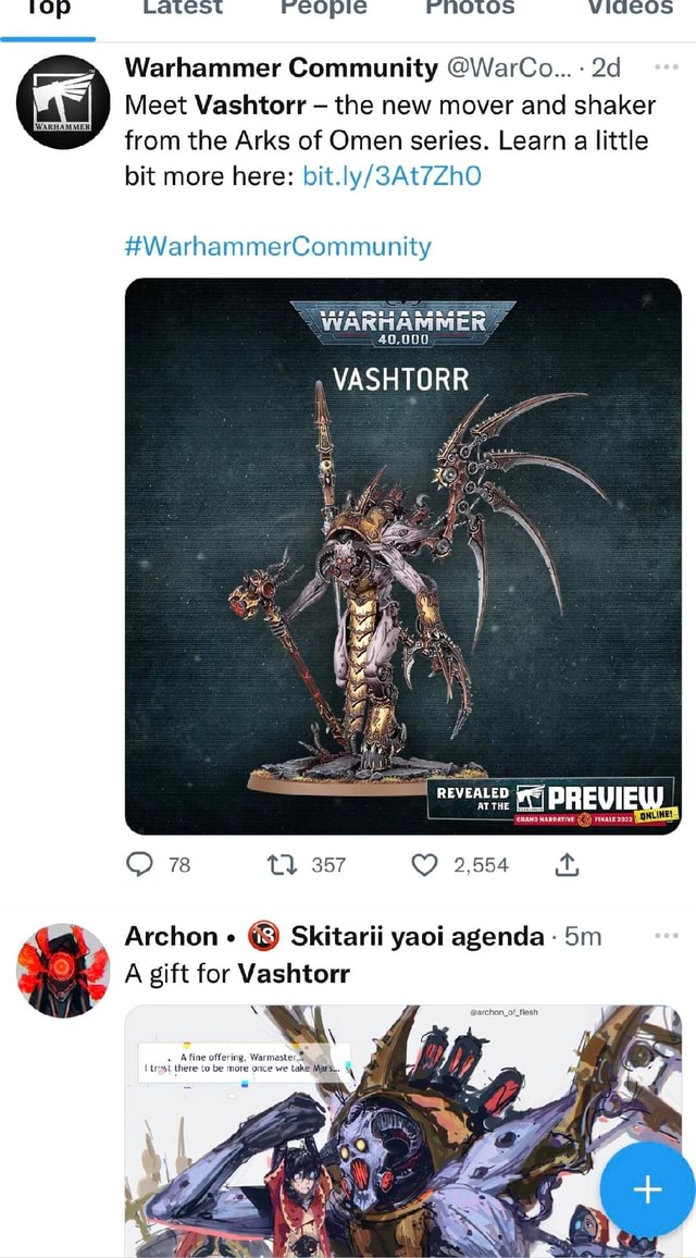 Latest reopie ViiGdeQas Warhammer Community @WarCo... Meet Vashtorr the ...
