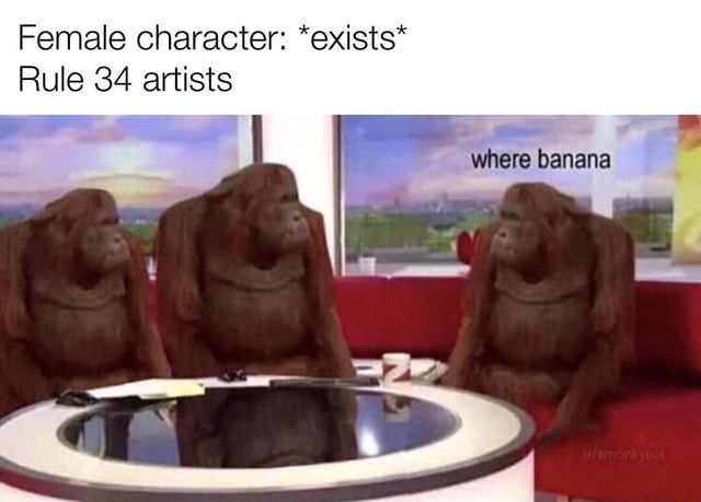 Female character: *exists* Rule 34 artists where banana - iFunny