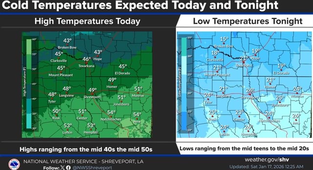 Cold Temperatures Expected Today and Tonight High Temperatures Today ...