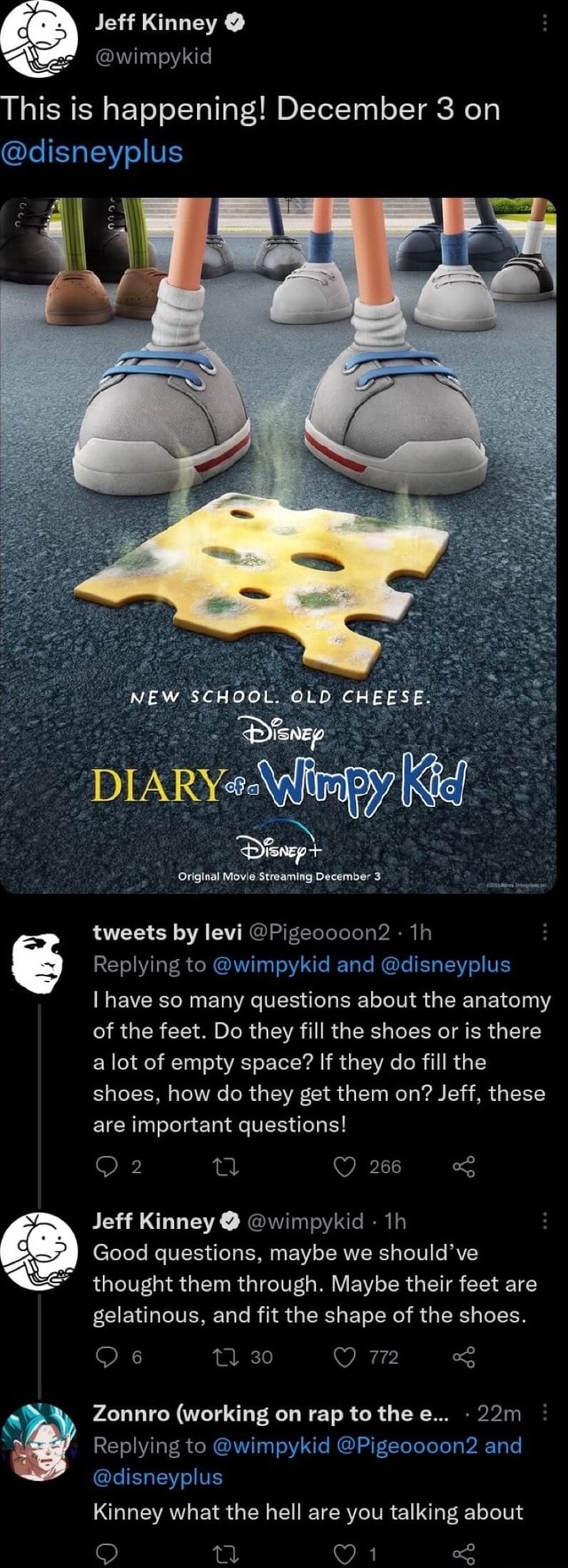 Jeff Kinney @wimpykid This is happening! December 3 on @disneyplus OLD ...