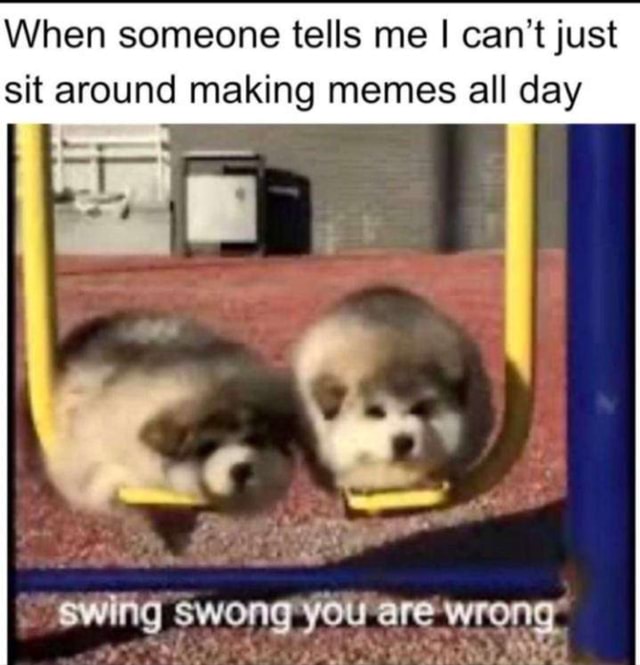 When someone tells me I can't just sit around making memes all day .z ...