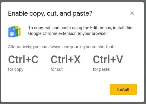Enable copy, cut, and paste? x To copy, cut, and paste using the Edit ...
