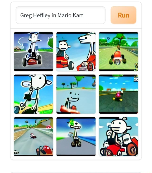 Greg Heffley in Mario Kart Run - iFunny