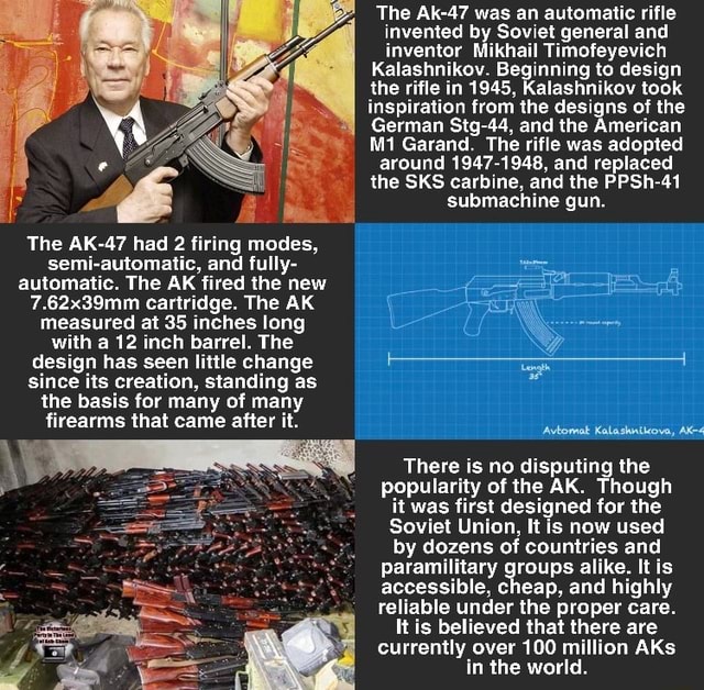 The Ak-@? was an automatic rifle invented by Soviet general and ...