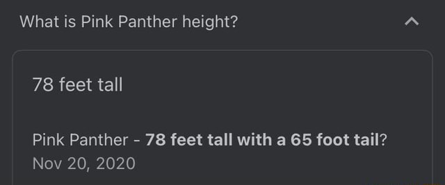What is Pink Panther height? 78 feet tall Pink Panther - 78 feet tall ...