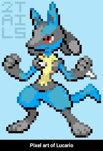 Pixel art of Lucario - Pixel art of Lucario - iFunny
