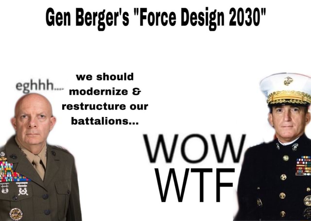 Gen Berger's "Force Design 2030" we should eghhh.... modernize ...