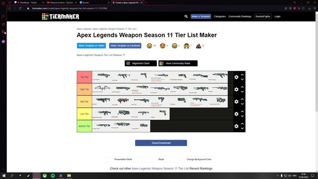 Weapon-tier Apex Legends / Apex Legends TiERMAKER (Make Template Categories Community Rankings ...
