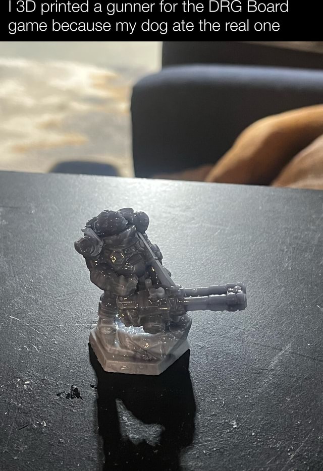 I SD printed a gunner for the DRG Board game because my dog ate the ...