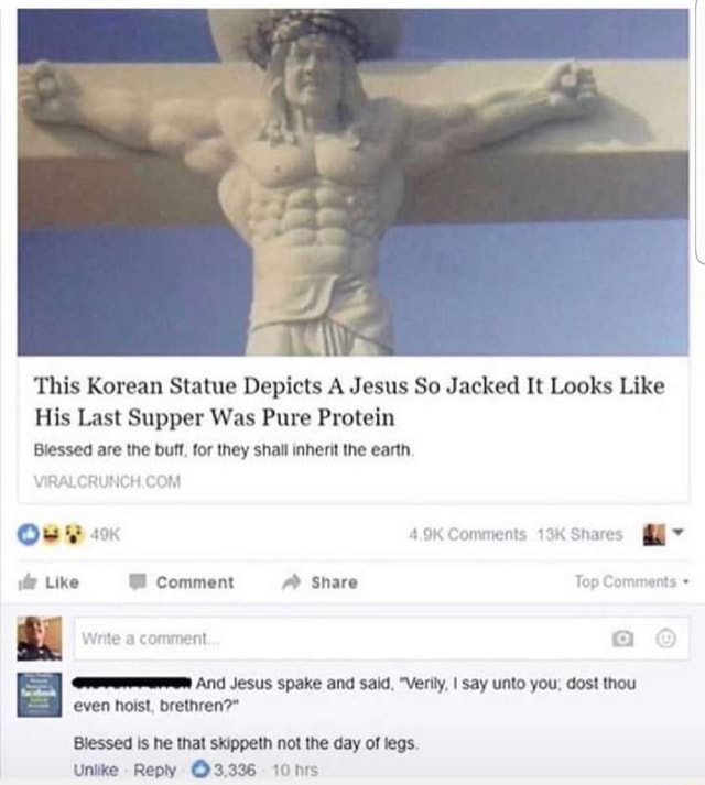 This Korean Statue Depicts A Jesus So Jacked It Looks Like His Last ...