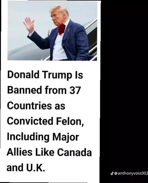 Donald Trump Is Banned from 37 Countries as Convicted Felon, Including ...