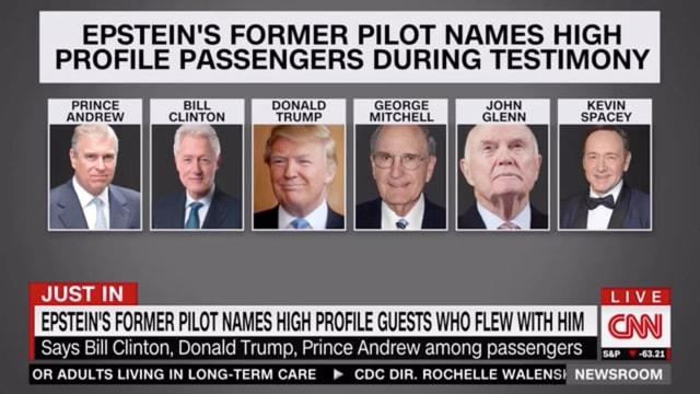 Will anything happen? - EPSTEIN'S FORMER PILOT NAMES HIGH PROFILE ...