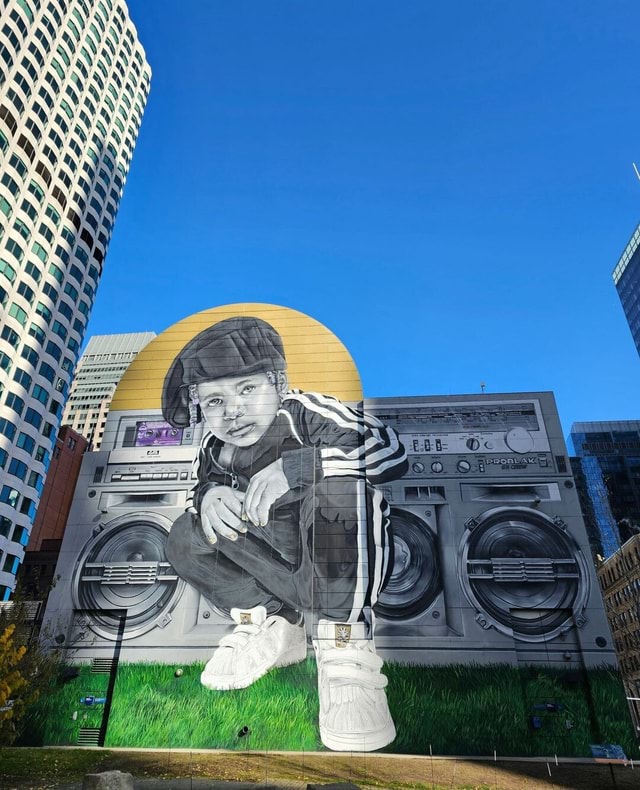 Roxbury-native Rob “ProBlak” Gibbs was commissioned to paint a 70 x 76 ...