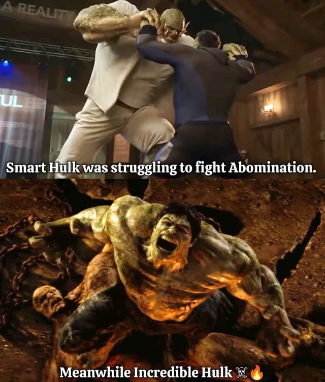 Smart Hulk was struggling to fight Abomination. Meanwhile Incredible ...