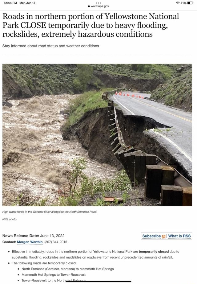 Significant Flooding In And Around Yellowstone National Park - PM Mon ...