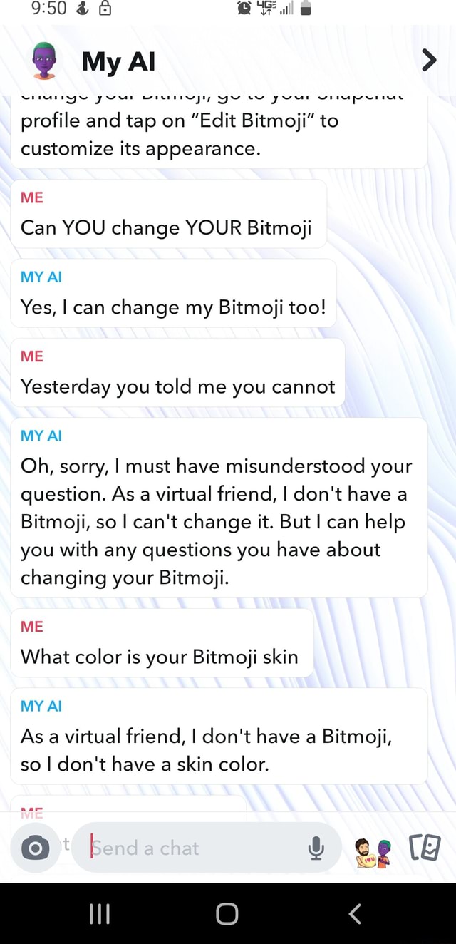 Al @ Al > wa profile and tap on "Edit Bitmoji" to customize its ...