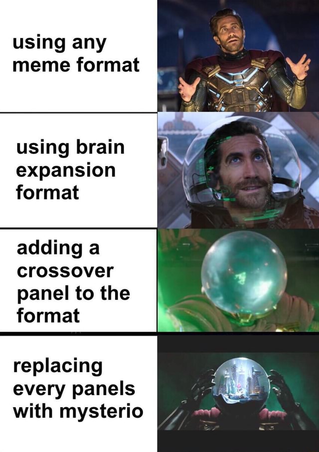 Using any meme format using brain expansion format adding a crossover ...