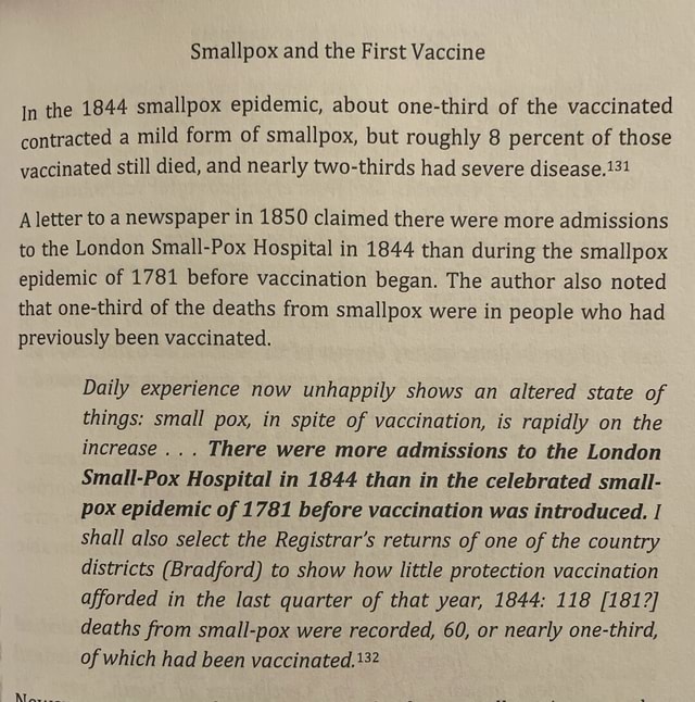 Smallpox and the First Vaccine In the 1844 smallpox epidemic, about one ...