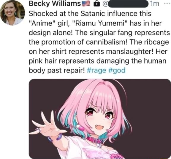 Becky Willams? Shocked at the Satanic influence this "Anime" girl ...