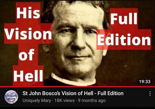 His Vision Edition of Hell St John Bosco's Vision of Hell - Full ...