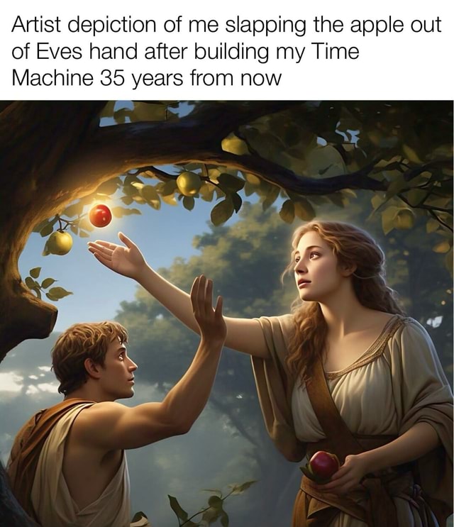 Artist depiction of me slapping the apple out of Eves hand after ...