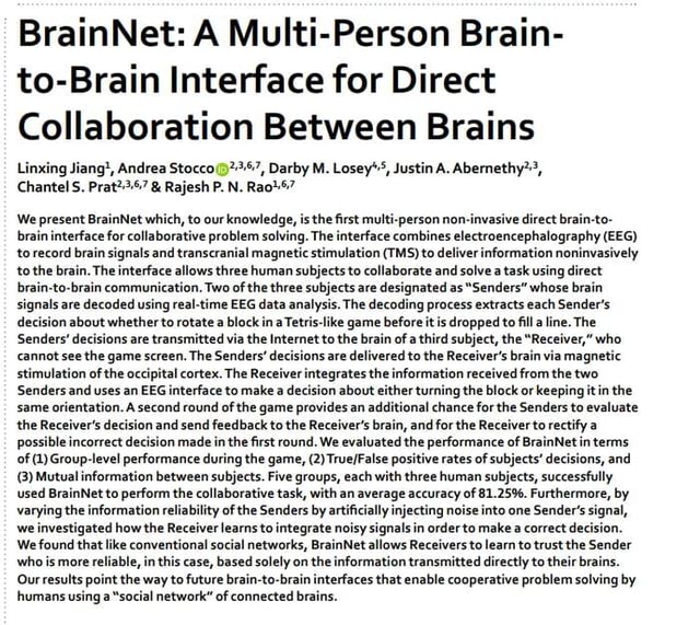 BrainNet: A Multi-Person Brain- to-Brain Interface for Direct ...