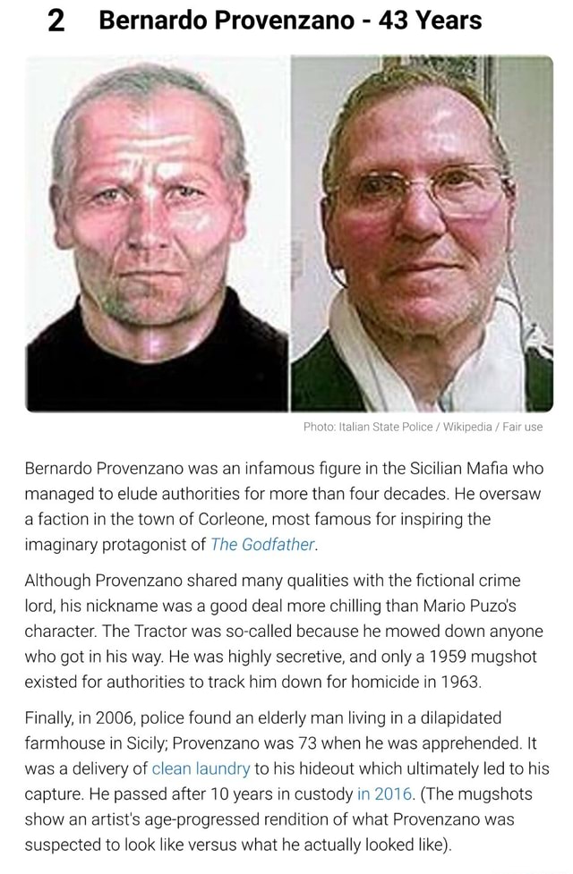 Bernardo Provenzano - 43 Years EN, Photo: Italian State Police ...