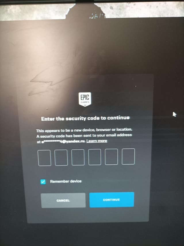 The security code to continue This appears to be a new device. browser ...