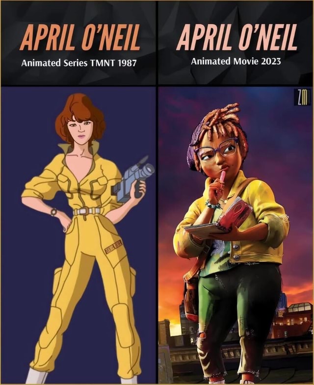 APRIL O'NEIL APRIL NEIL Animated Series TMNT 1987 Animated Movie 2023 ...