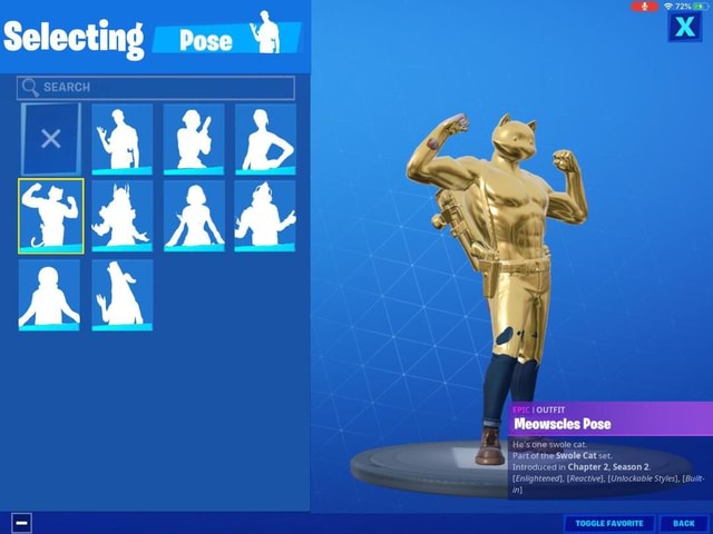 Selecting pose FAA I OUTFIT Meowscles Pose He's one swole cat Part of ...