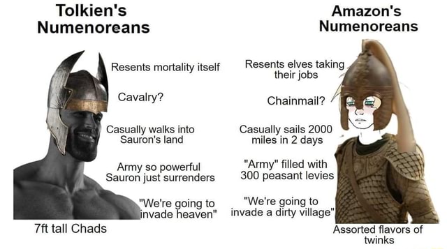 Tolkien's Numenoreans Cavalry? Casually walks into Sauron's land Army ...