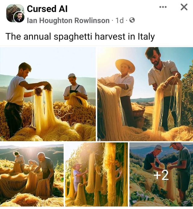 Cursed Al CF] lan Houghton Rowlinson - id The annual spaghetti harvest ...