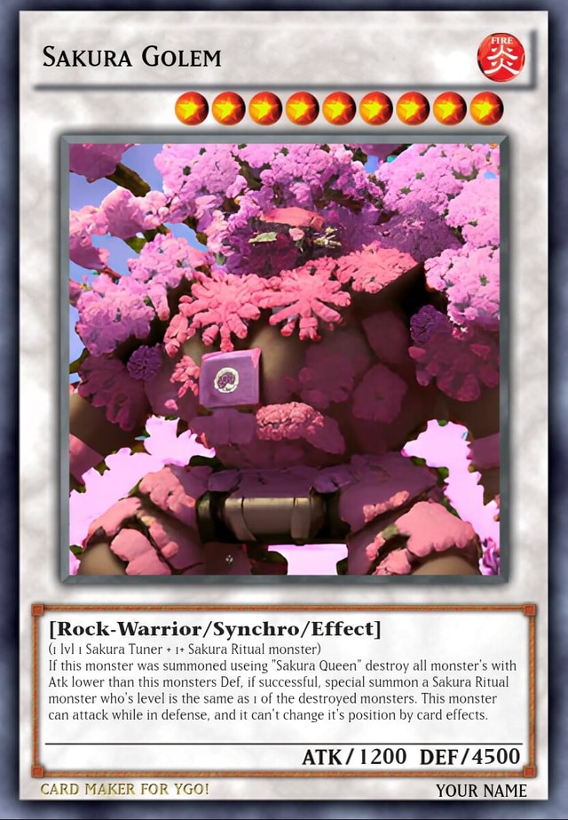 SAKURA GOLEM 939999999 (lvl Sakura Tuner + 1+ Sakura Ritual monster ...