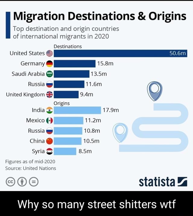Migration Destinations & Origins Top destination and origin countries ...