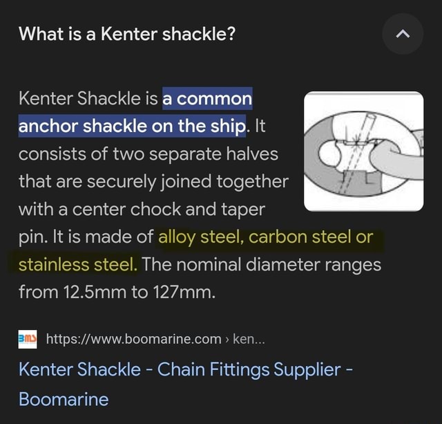 What is a Kenter shackle? Kenter Shackle is a common anchor shackle on ...