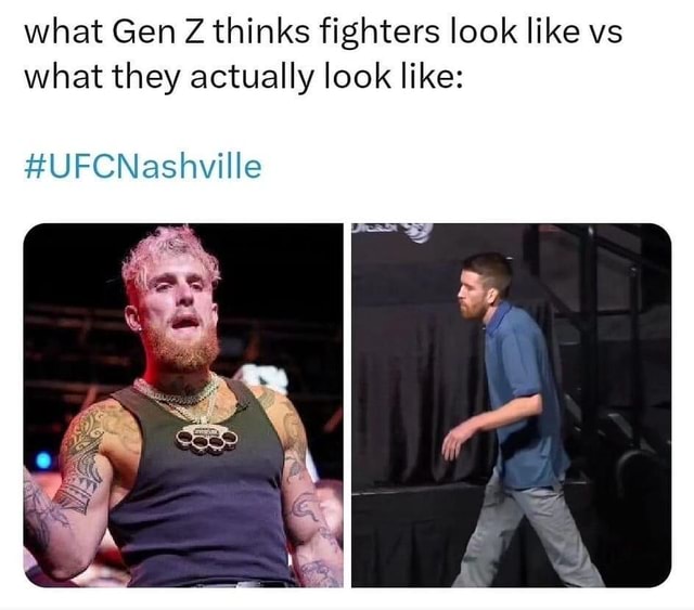 😂😂 - what Gen Z thinks fighters look like vs what they actually look ...