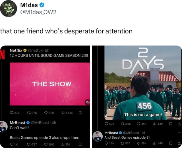 Midas @Midas that one friend who's desperate for attention Netflix - 12 ...